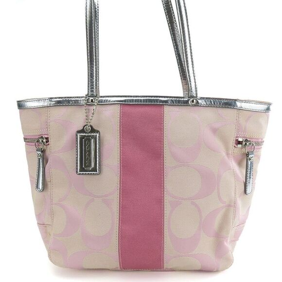 Coach | Bags | Used Coach Signature Canvas Leather Tote Bag 328 | Poshmark